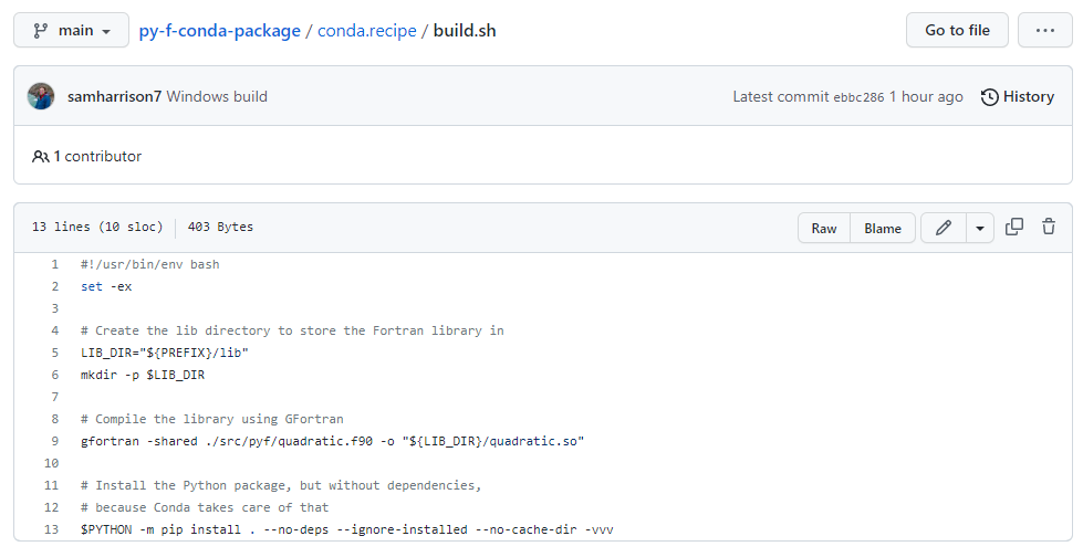 Creating A Conda Package For A Project With Fortran And Python Code · Sam Harrison